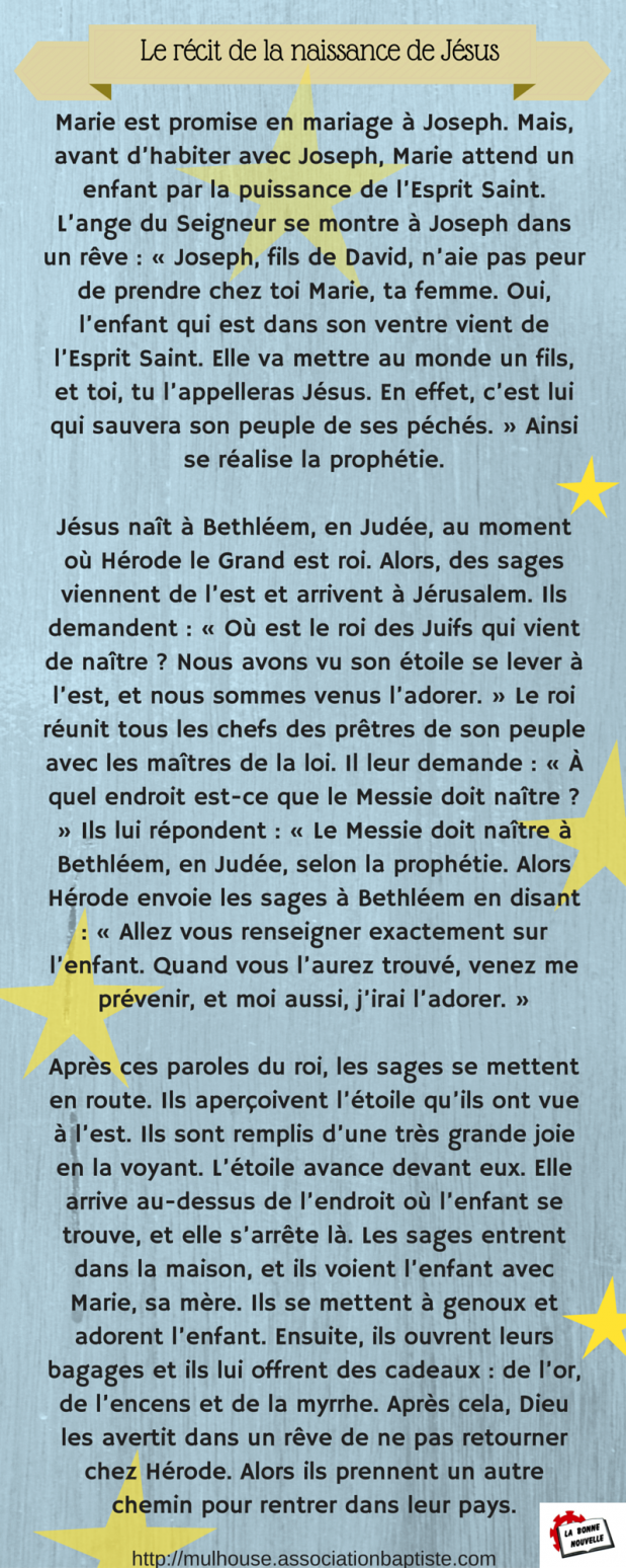 Le récit de la naissance de Jésus – Église de La Bonne Nouvelle